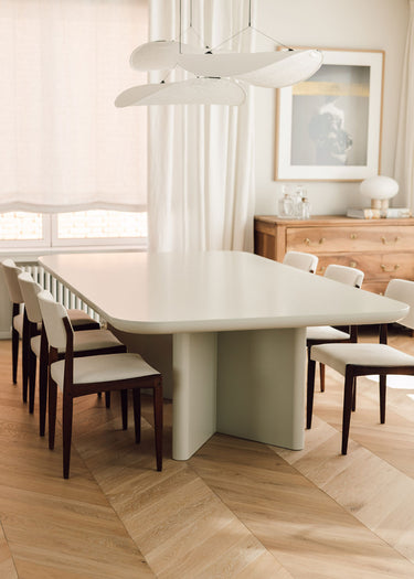 Beige lacquered wooden table for dining room | Canica
