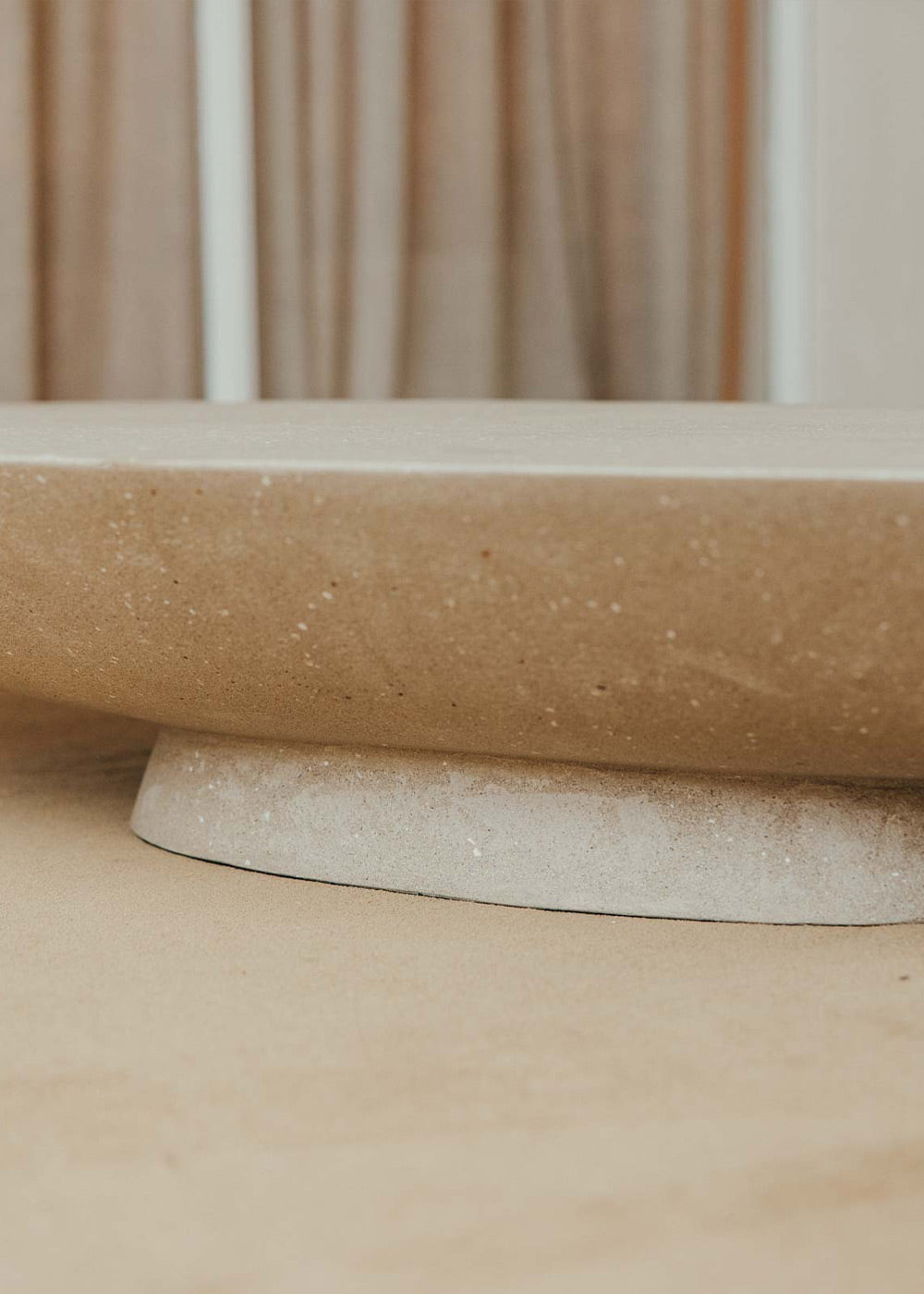 Oval cement table for indoor and outdoor use by MIL Studios | Canica